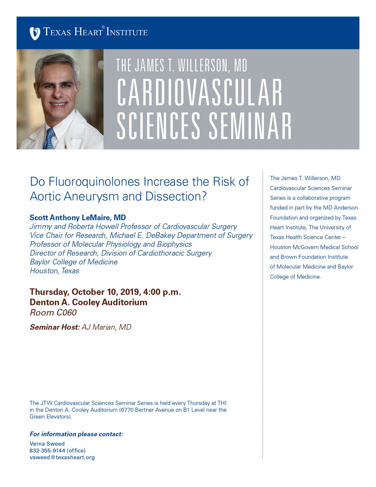 James T. Willerson Cardiovascular Seminar Series | The Texas Heart ...