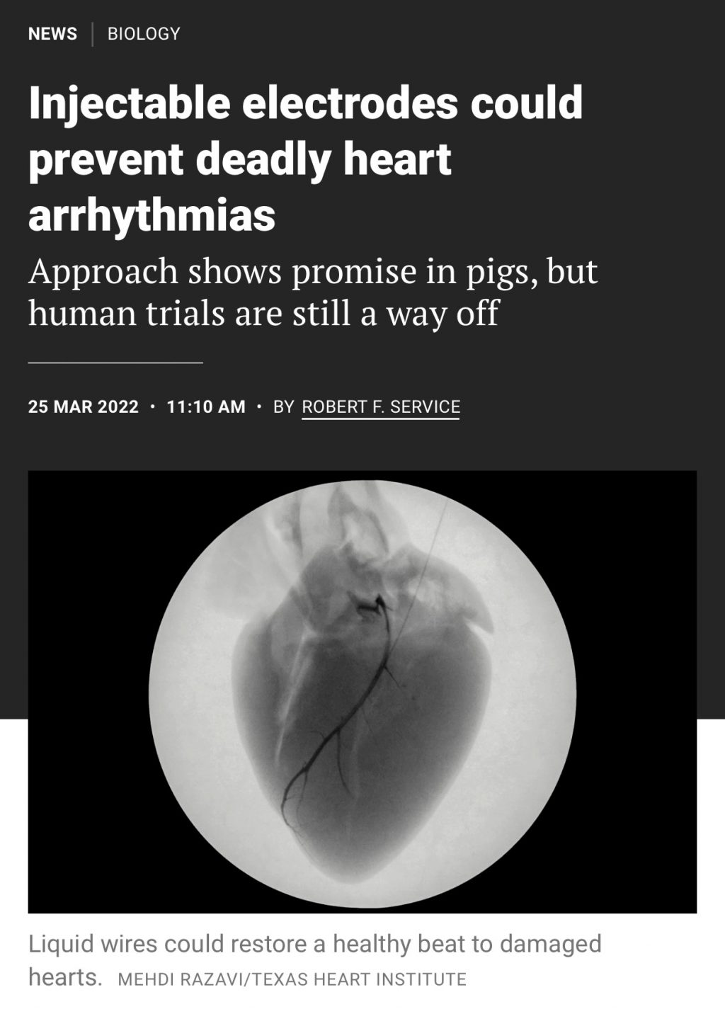 Science features liquid electrodes | The Texas Heart Institute®