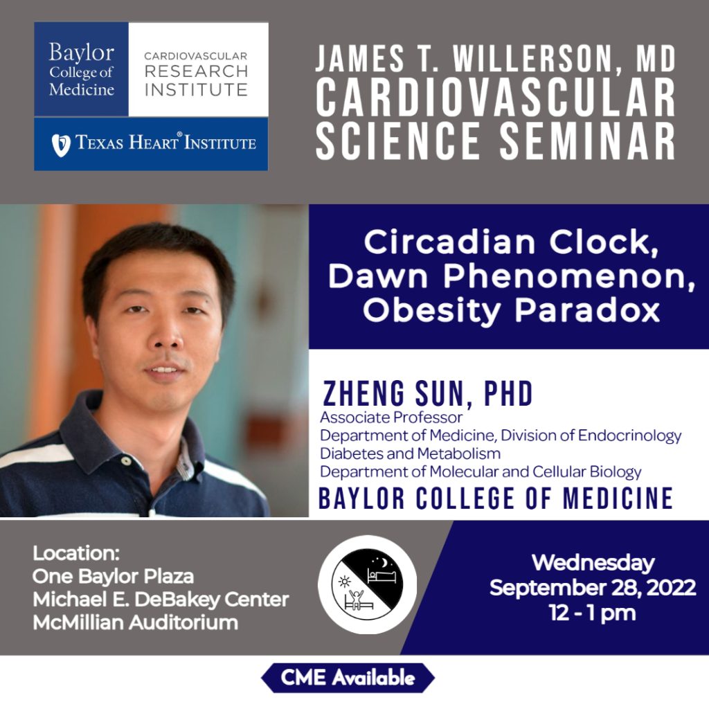 James T Willerson CV Sciences Seminar | Zheng Sun, PhD | The Texas ...