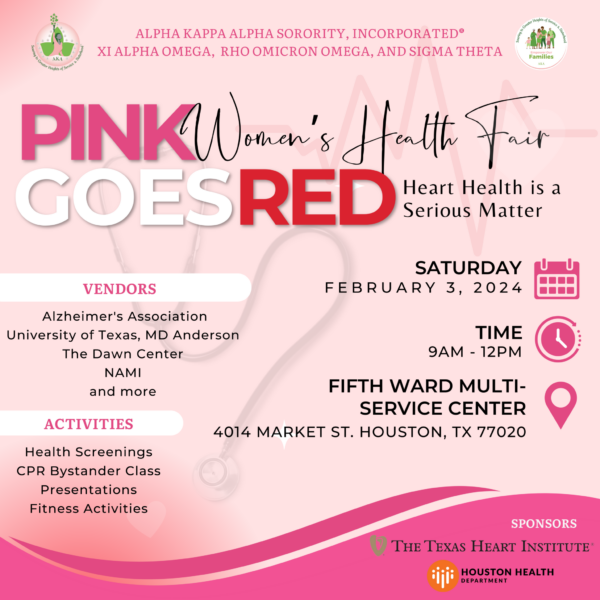 AKA - Xi Alpha Omega Chapter - Pink Goes Red | The Texas Heart Institute®